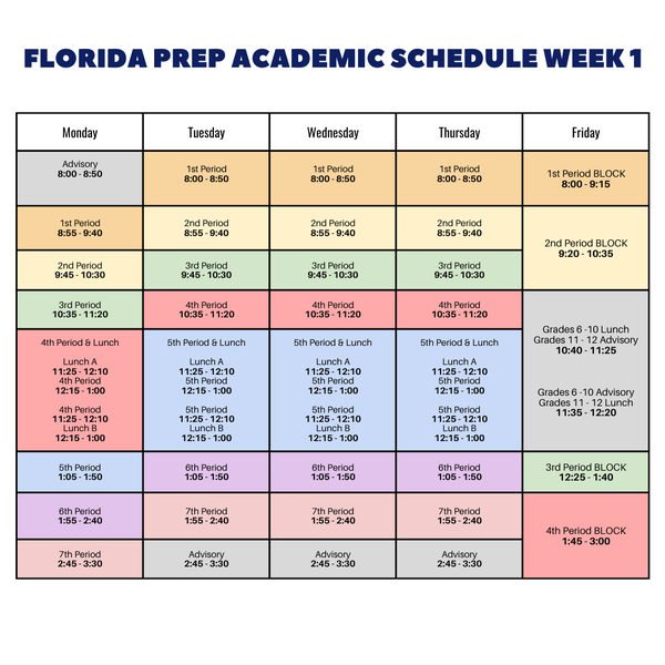 Week 1 Schedule